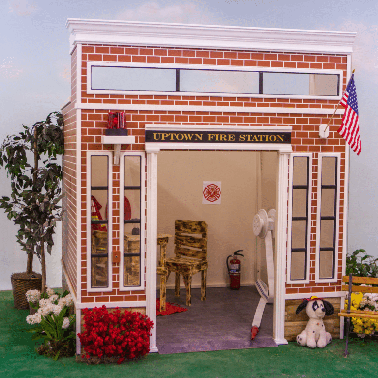 Uptown Fire Station Playhouse for Businesses | Lilliput Play Homes